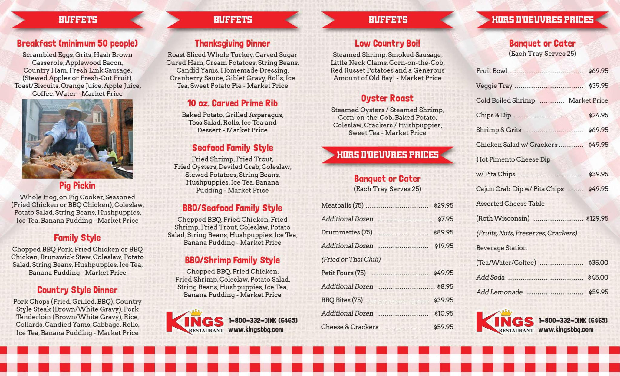 Kings Restaurant Catering Menu | Catering & Banquet Menu | Kings BBQ